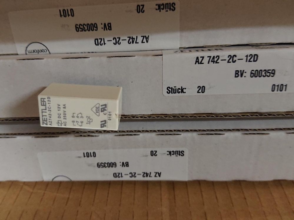 Ganzes Pack Relais AZ742-2C-12D von Zettler (Neu (gemäss Beschreibung ...