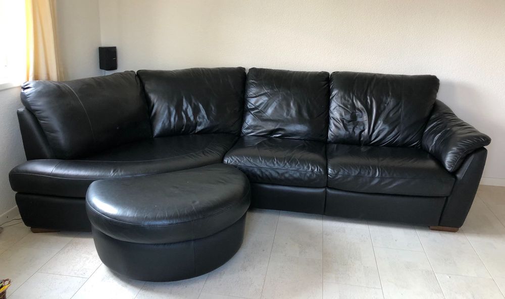 Schwarze Ledercouch (Gebraucht) in für CHF 23 – nur Abholung auf Ricardo kaufen