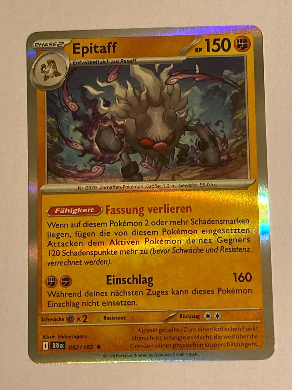 Pokemon EWIGE RIVALEN Epitaff 092 / 182 DE / Holo (Neu (gemäss ...