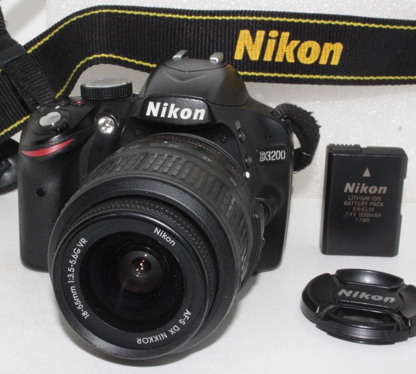 NIKON D3200 + 1 Akku + VR AF-S NIKKOR 18-55 mm DX G (Gebraucht) in Allschwil für CHF 73 – mit ...