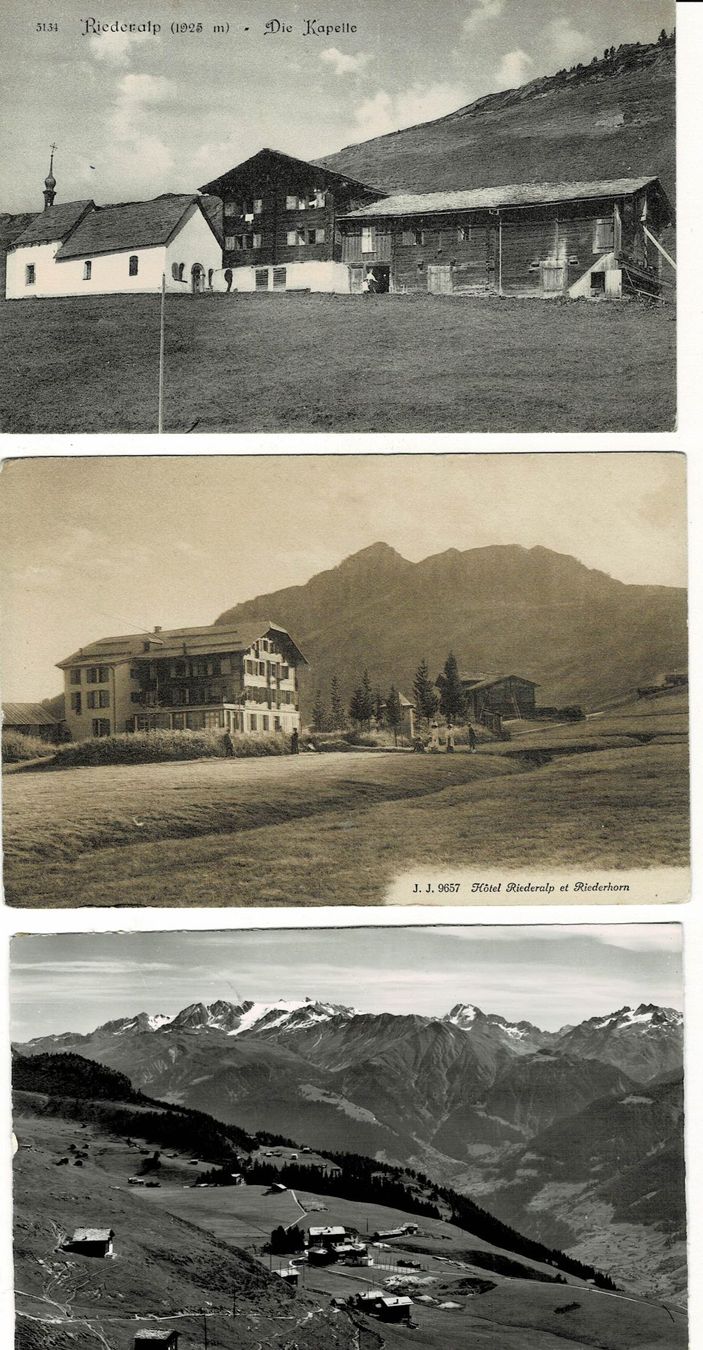 3 AK RIEDERALP VS 2x ca 1920 ungel., 1x gel. 1955! (Gebraucht) in ...