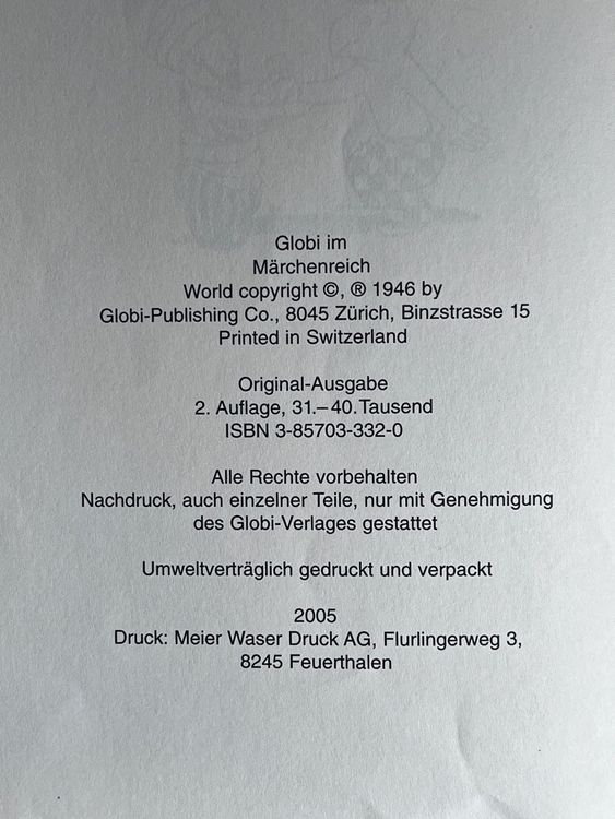 Globi im Märchenreich, 2. Auflage (Gebraucht) in Winterthur für CHF 25 ...