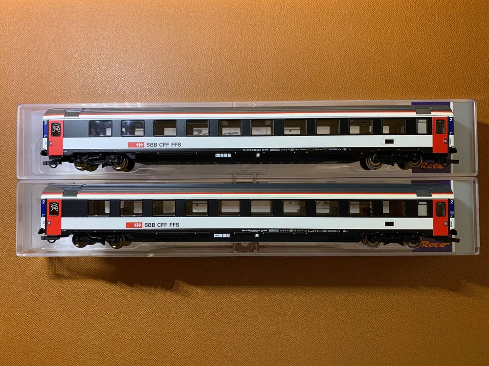 Roco H0 74635 + 74636 EC-Personenwagen 2 Kl. SBB DC Analog | Kaufen auf ...