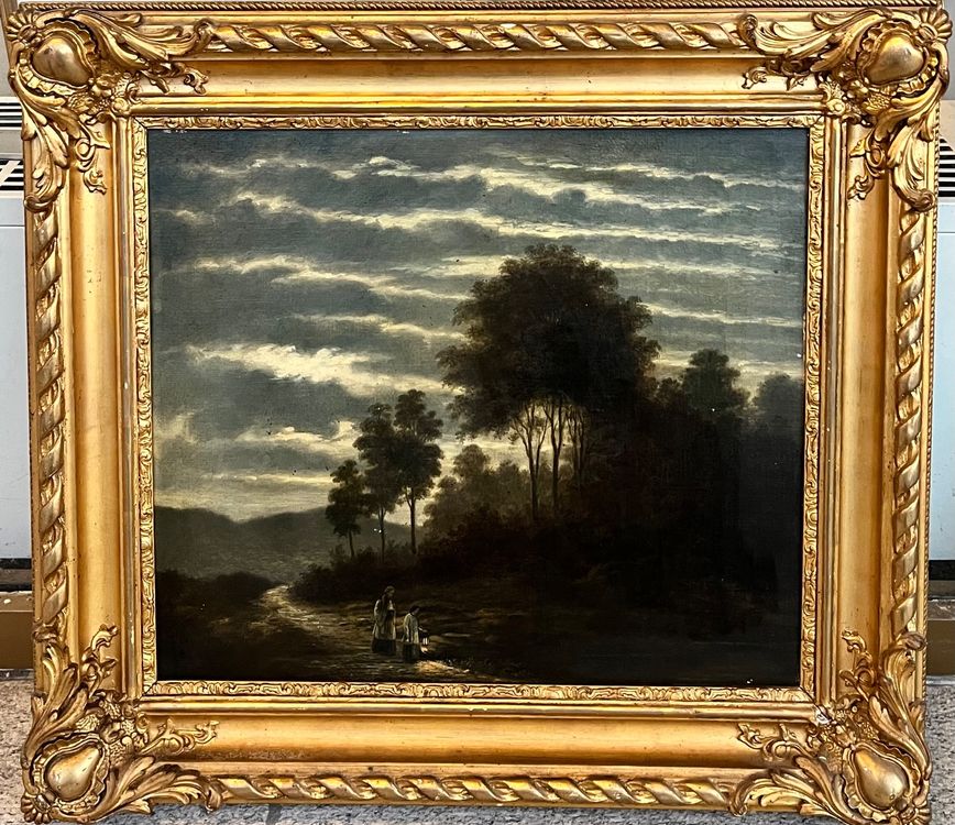 Antike Gemälde - Personen mit Laterne in Landschaft (Gebraucht) in Root für CHF 129 – mit ...