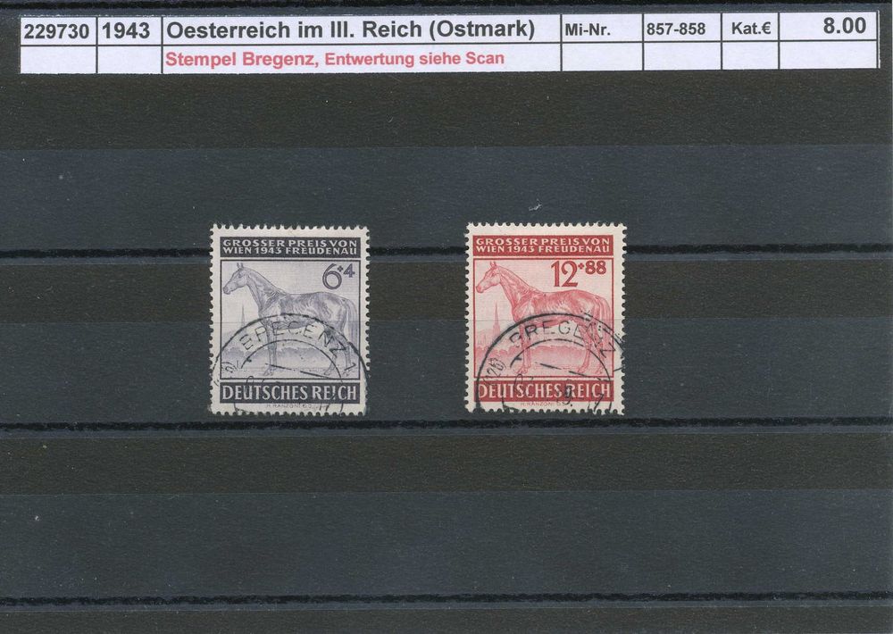 1943 Österreich im III. Reich, (Ostmark), Stempel: Bregenz (Gebraucht ...