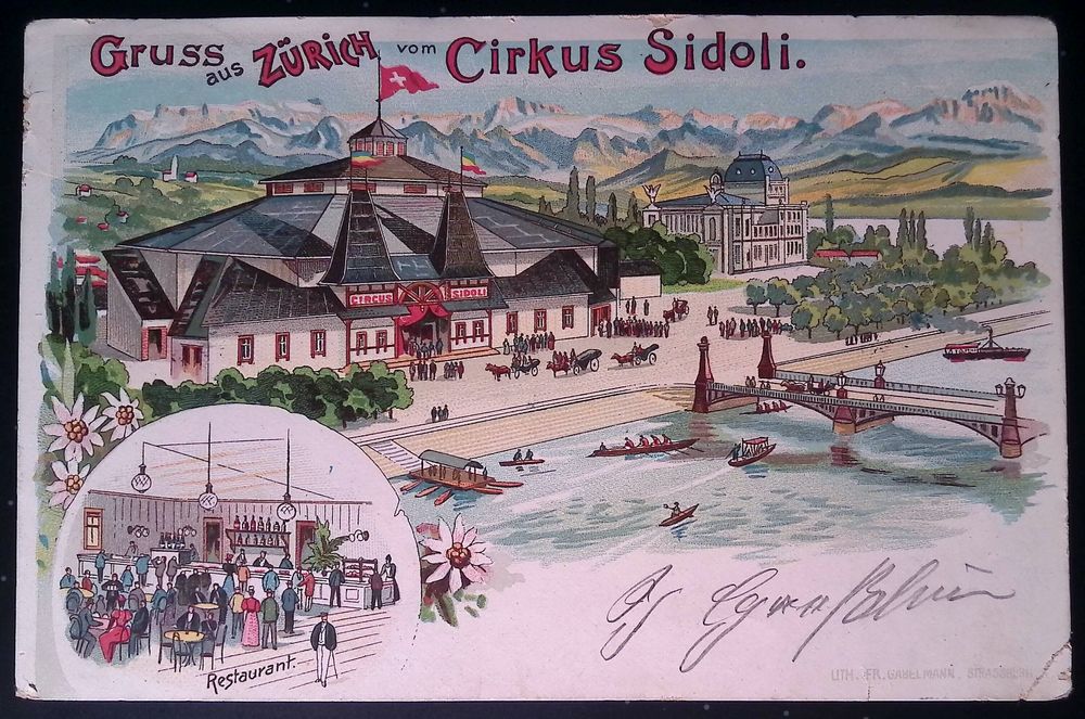 Gruss aus Zürich vom Zirkus Sidoli gel 1899 (Gebraucht) in Russo für CHF 19 – mit Lieferung auf ...