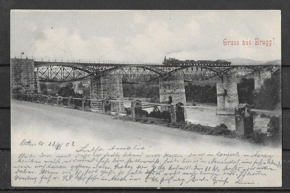 AG Gruss aus Brugg 1902 Brücke mit Dampflok (Gebraucht) in Schocherswil für CHF 42 – mit ...