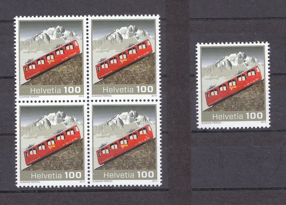 2014 Viererblock+Einzelmarke Pilatusbahn ** Postfrisch ** (Neu (gemäss Beschreibung)) in ...