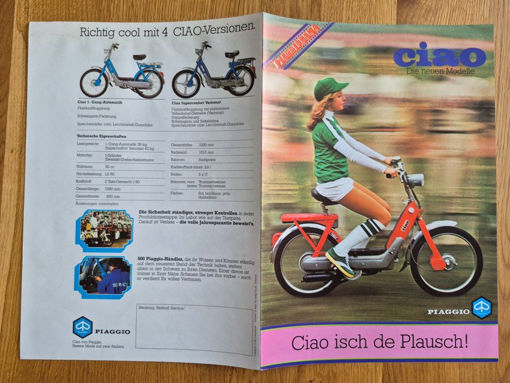 Prospekt Mofa ciao Piaggio (Gebraucht) in Balsthal für CHF 10 – mit Lieferung auf Ricardo kaufen