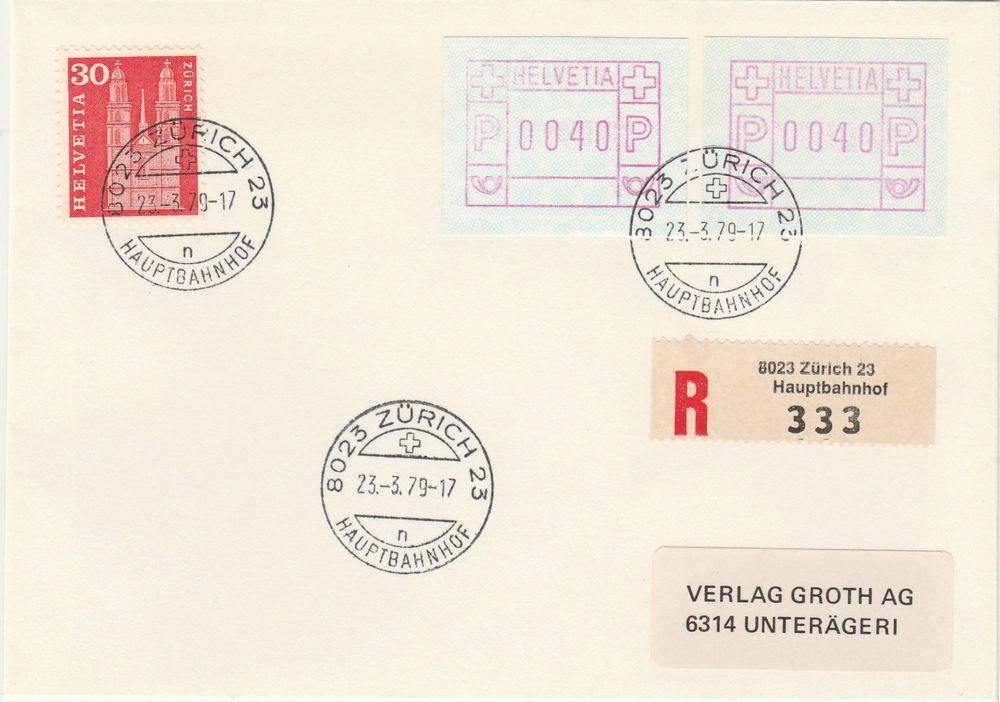 ATM 3_FDC 23.3.79 ZÜRICH 23_ _KW 250.00 ! (Gebraucht) in Oberglatt ZH für CHF 18 – mit Lieferung ...