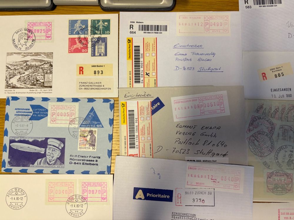 45 Belege mit Automaten Marken und 1 Steckkarte (Gebraucht) in Murgenthal für CHF 7 – mit ...