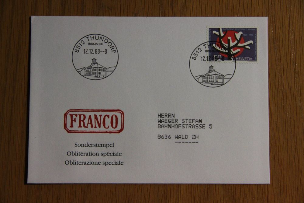 Schweiz 1988 - 8512 Thundorf - 1100 Jahre (Neu (gemäss Beschreibung)) in Jona für CHF 0.5 – mit ...