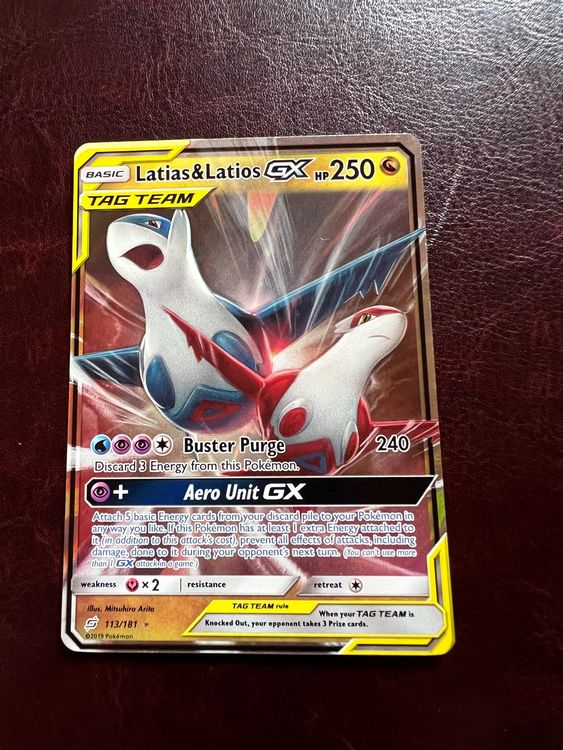 POKEMON LATIAS & LATIOS GX 113/181 SM-TEAM UP HOLO TAG TEAM (Gebraucht ...
