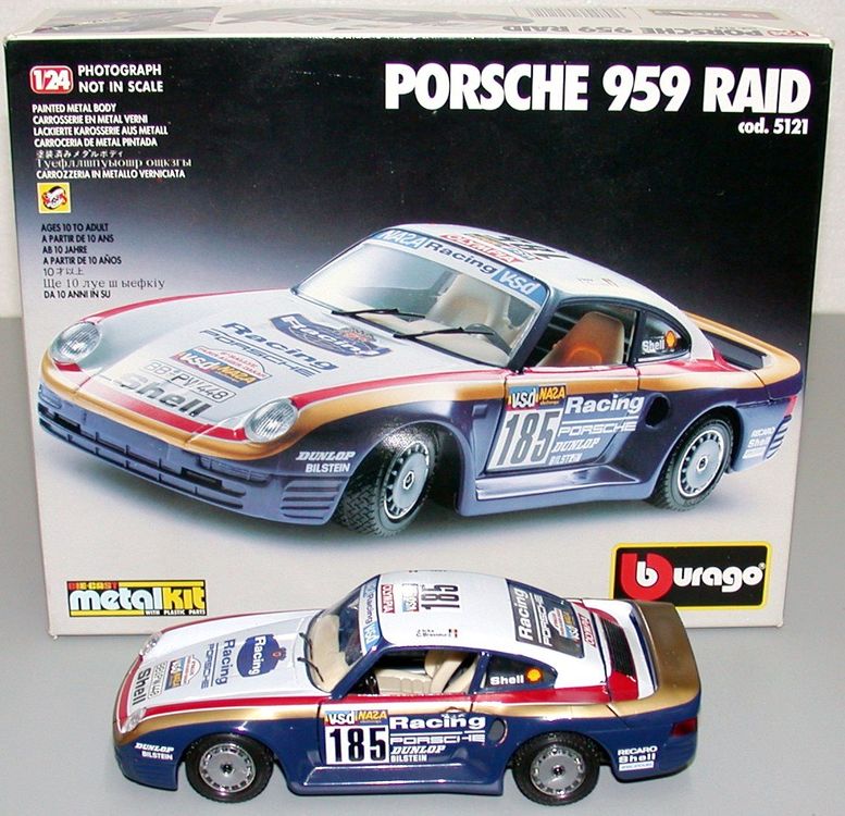 Porsche 959 Raid «Paris-Dakar 1986», BBURAGO METAL KIT 1:24 (Neu und ...