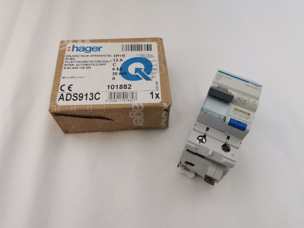 Fehlerstrom-Leitungsschutzschalter 1P+N 6kA C-13A 30mA Typ A | Kaufen auf Ricardo