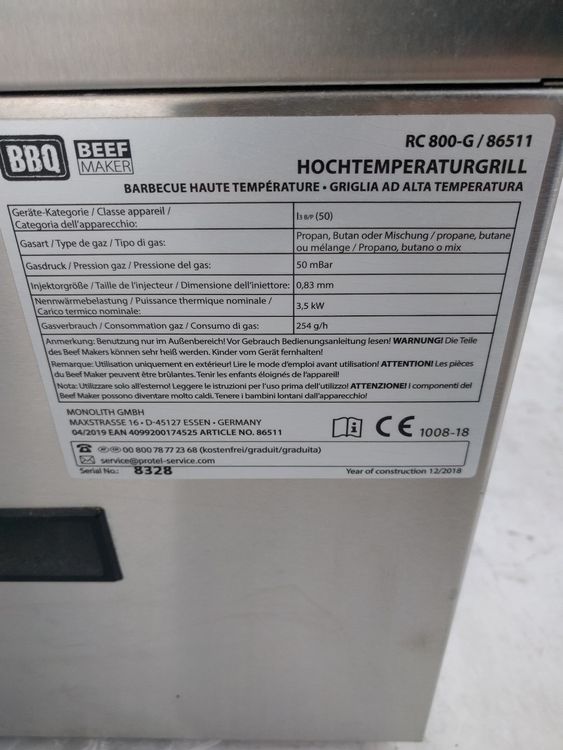 Beef Maker Hochtemperaturgrill mit Pizzastein (Gebraucht) in Dierikon ...