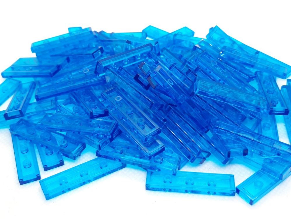 Lego 100 Stk. Flat Tile 1x4 Transparent blue (neu) (Neu (gemäss ...