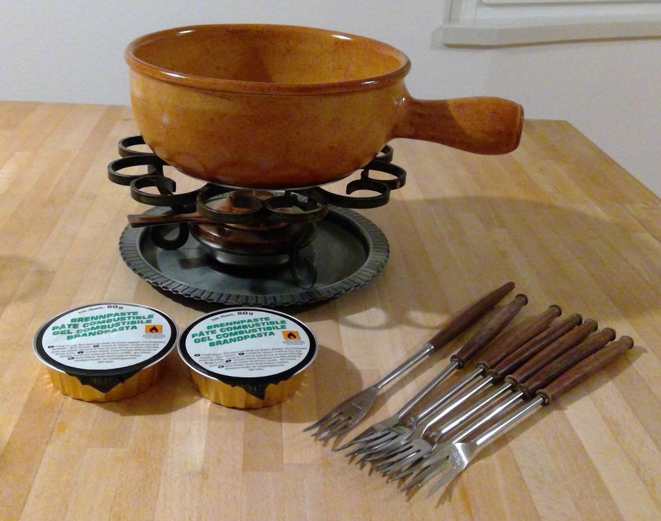 Käse Fondue Set Caquelon Rechaud Gabeln | Kaufen auf Ricardo