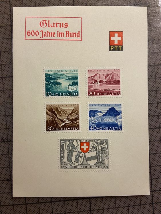 PTT Sammelblätter Pro Patria 1952 (Neu (gemäss Beschreibung)) in Claro für CHF 14.95 – mit ...
