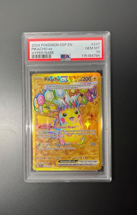 Pokemon Pikachu ex Surging Sparks Hyper Rare #247 PSA 10 (D'occasion) à ...