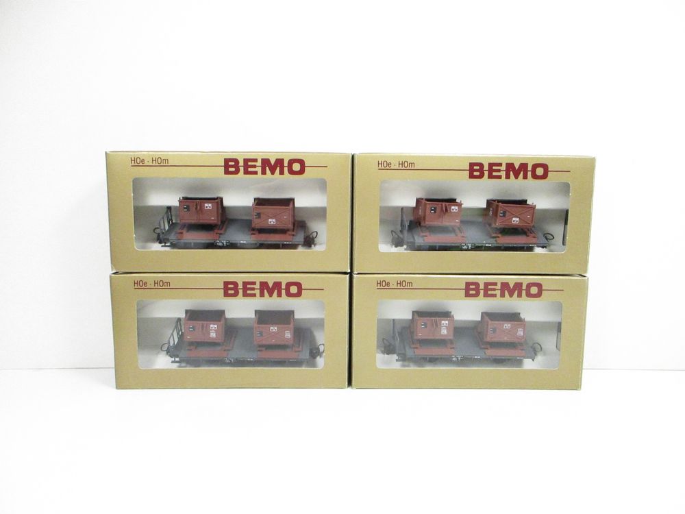 Bemo 7458 100 RhB 4er Set Kiesbehälterwagen (Neu (gemäss Beschreibung ...