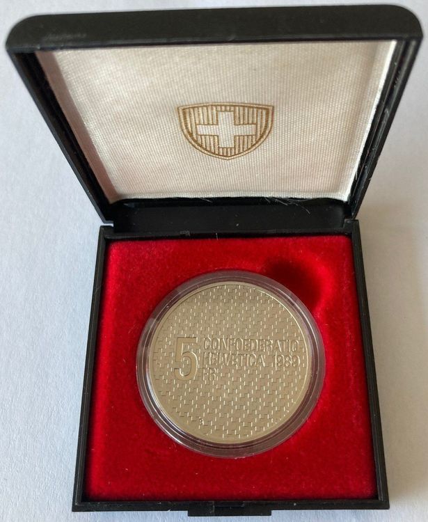 Gedenkmünze 5 CHF 1989 General Guisan (Neu und originalverpackt) in Wil SG für CHF 10 – mit ...
