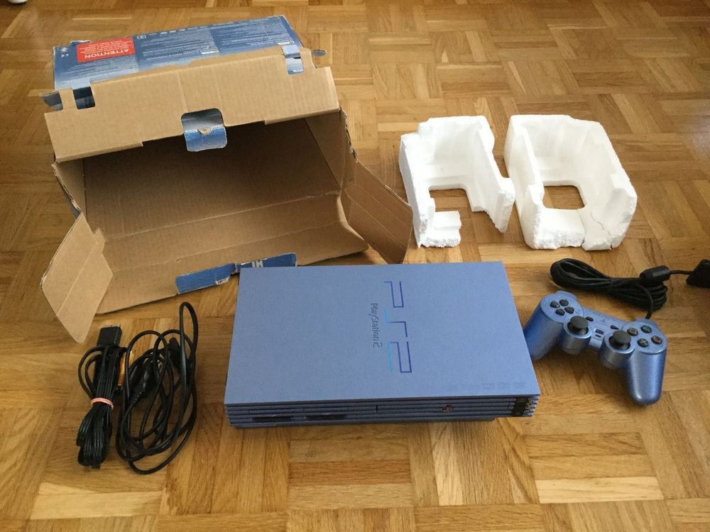 PS2 Konsole Aqua Blue Fat inkl. OVP (Gebraucht) in Basel für CHF 249 ...