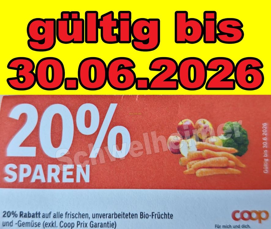 20% Rabatt bei Coop auf Früchte und Gemüse bis 30.06.2026 (Neu und originalverpackt) in ...