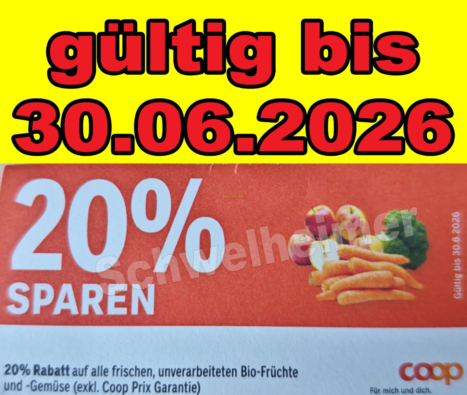 20% Rabatt bei Coop auf Früchte und Gemüse bis 30.06.2026 (Neu und originalverpackt) in ...