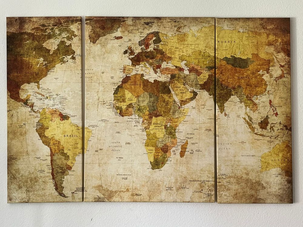3 teilig Weltkarte Bild | Kaufen auf Ricardo