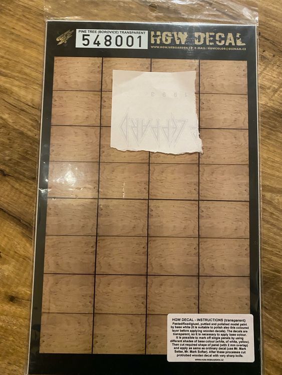 1/48 HGW PINE TREE WOOD TRANSPARENT DECALS (Gebraucht) in MÜHLEDORF/SO ...