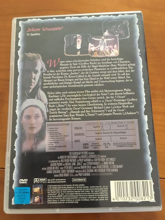 Quills - Dvd (Rush/Winslet/Phoenix/Caine) | Kaufen auf Ricardo