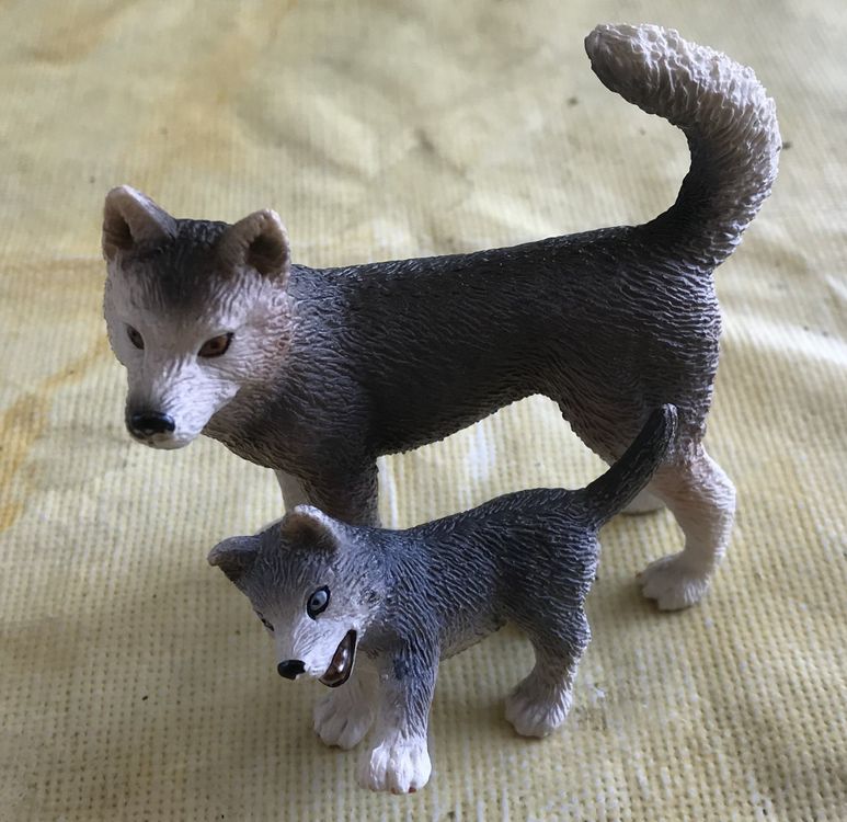 SCHLEICH WOLF MIT JUNGE (Gebraucht) in Ostermundigen für CHF 8.8 – mit ...