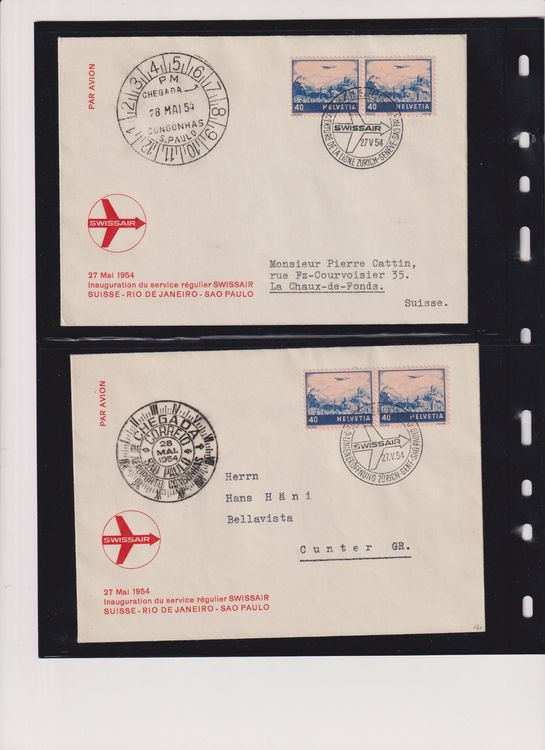 Vier tolle Flugpostbriefe !! Unbedingt anschauen !! (Gebraucht) in Bibern SH für CHF 28 – mit ...