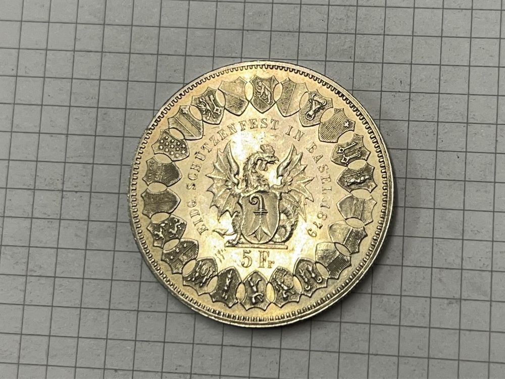 Schweiz - 5 Franken 1879 Basel (Gebraucht) in Zürich für CHF 70 – mit Lieferung auf Ricardo kaufen