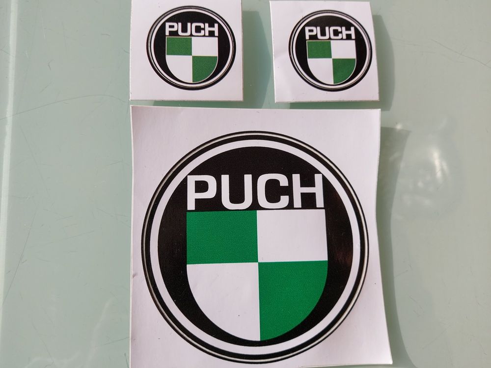 Aufkleber Puch logo rund 2x 40mm / 1x 100mm (Neu und originalverpackt ...