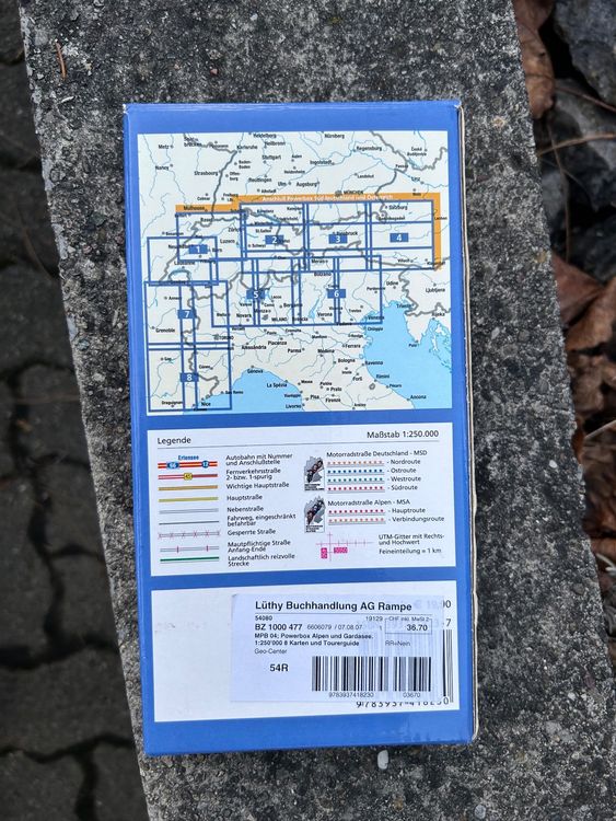 Motorrad Karten Powerkarten Alpen und Gardasee ab 1.- | Kaufen auf Ricardo