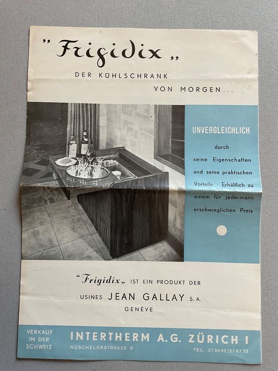 Frigidix, der Kühlschrank von morgen… Genf Jean Gallay (Gebraucht) in ...