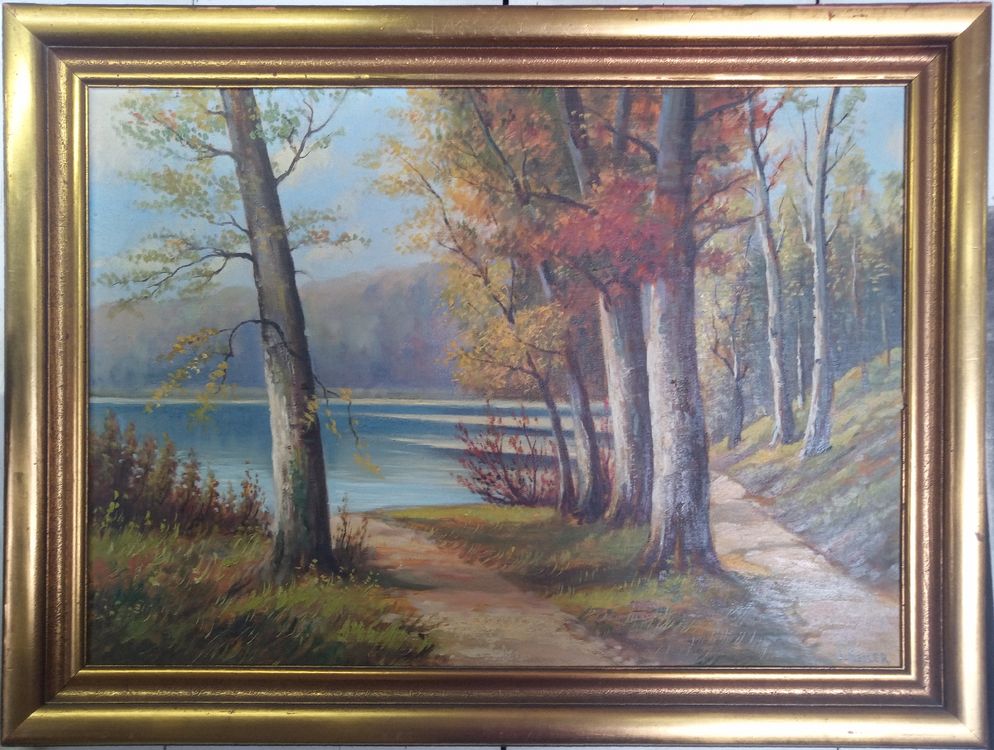 Ölgemälde Herbst am See signiert von J.Seiler Gemälde (Gebraucht) in ...