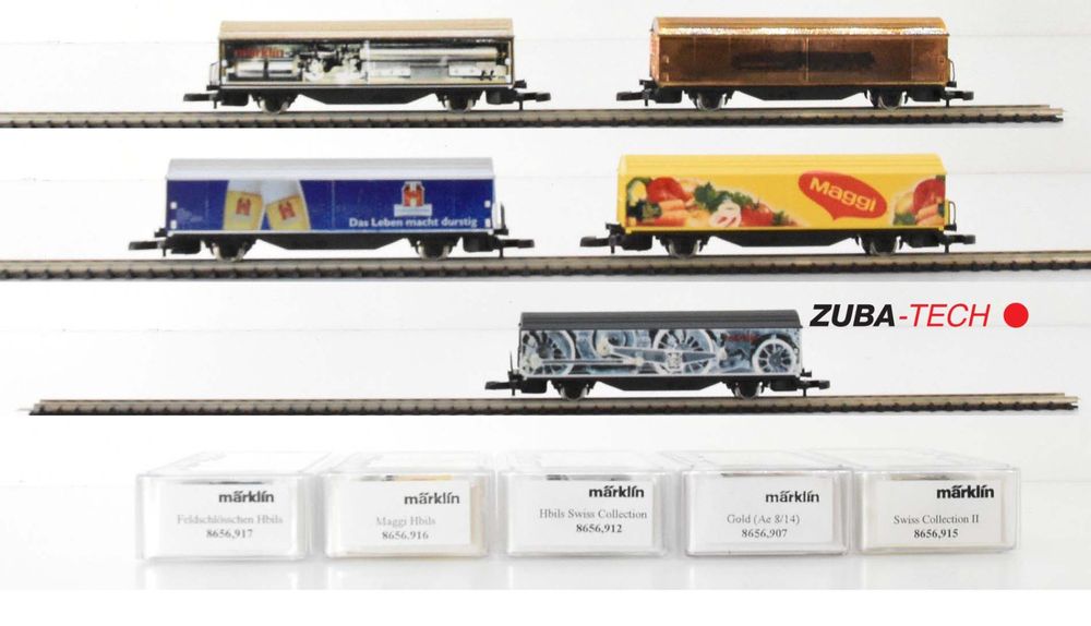 Märklin 5x Schiebewandwagen der SBB Spur Z mit OVP (Gebraucht) in St ...