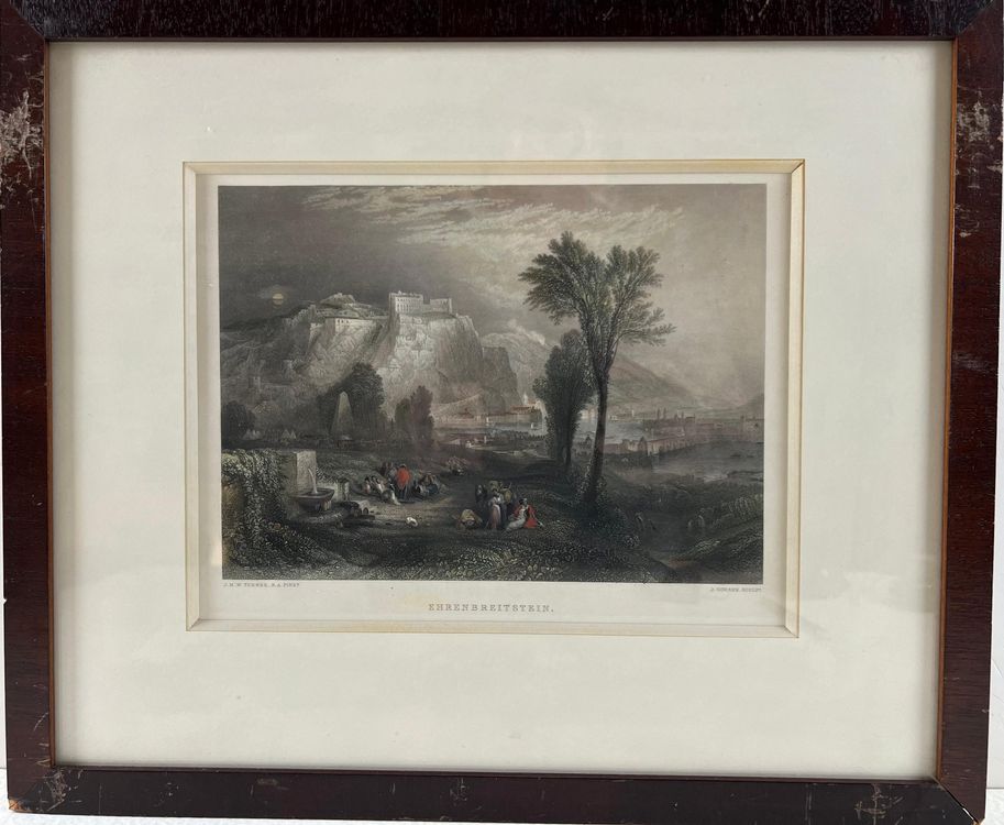 Ehrenbreitstein William Turner, Altkolorierte Kupferstich ? (Gebraucht ...