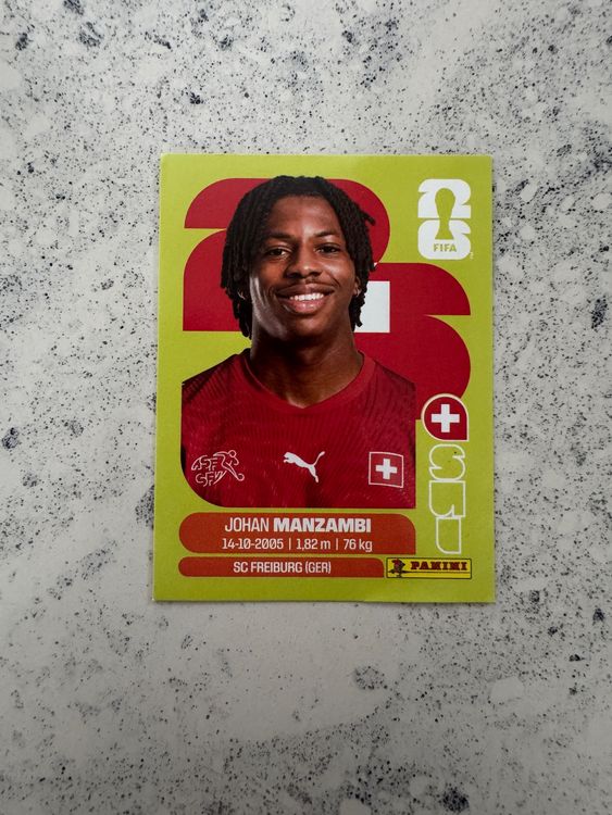 FIFA Panini Sticker Johan Manzambi 2026 Suisse. SUI 15 (Gebraucht) in ...