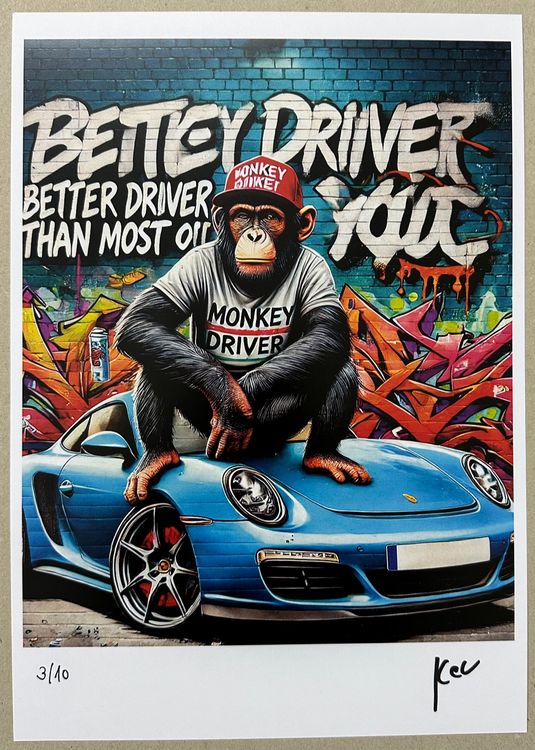 KeC: Porsche Monkey “Better Driver”, signiert 2/10 (Neu (gemäss ...