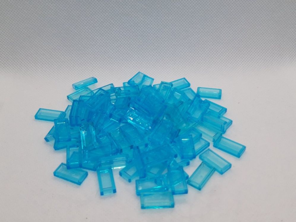 Lego 100 Stk. Flat Tile 1x2 Transparent light blue | Kaufen auf Ricardo
