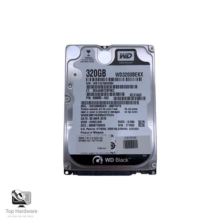 Western Digital WD3200BEKX-60B7WT0 - 320GB 7.2K SATA 2.5" | Kaufen auf Ricardo