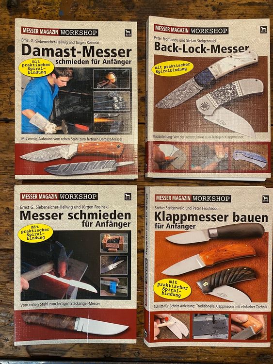 4x Messer Magazin Workshop,Damast,Klappmesser,Back-Lock... | Kaufen auf Ricardo