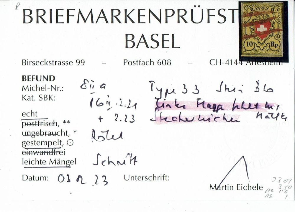 RAYONII 16II.2.21+2.23 SELTENE ABARTEN T33 BLO BEFUND (Gebraucht) in Rüschlikon für CHF 520 ...