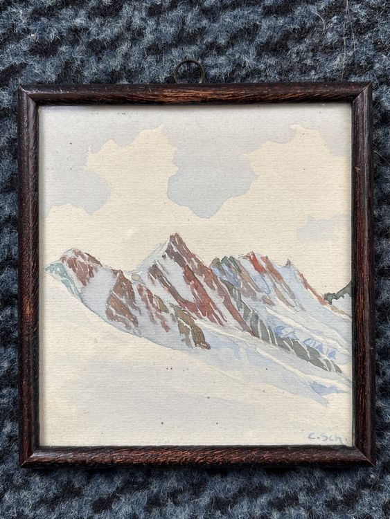 Aquarell CARL SCHELLHAMMER (1894-1956) Berglandschaft 1924 (Gebraucht ...