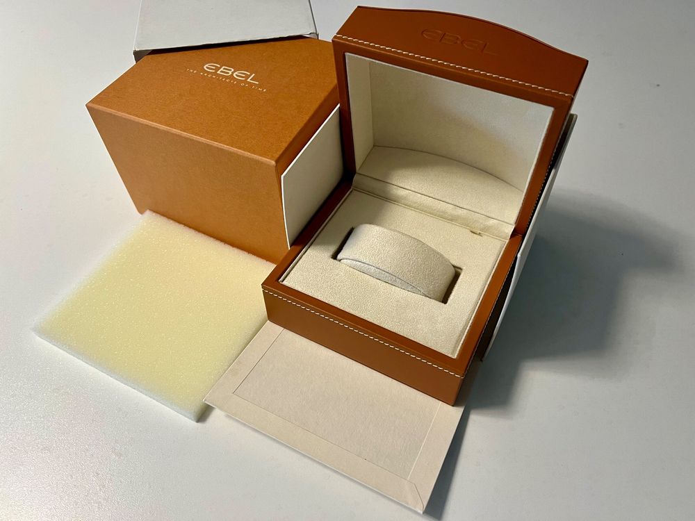 EBEL original orange-brown leather watch box with outerbox (Neu (gemäss ...