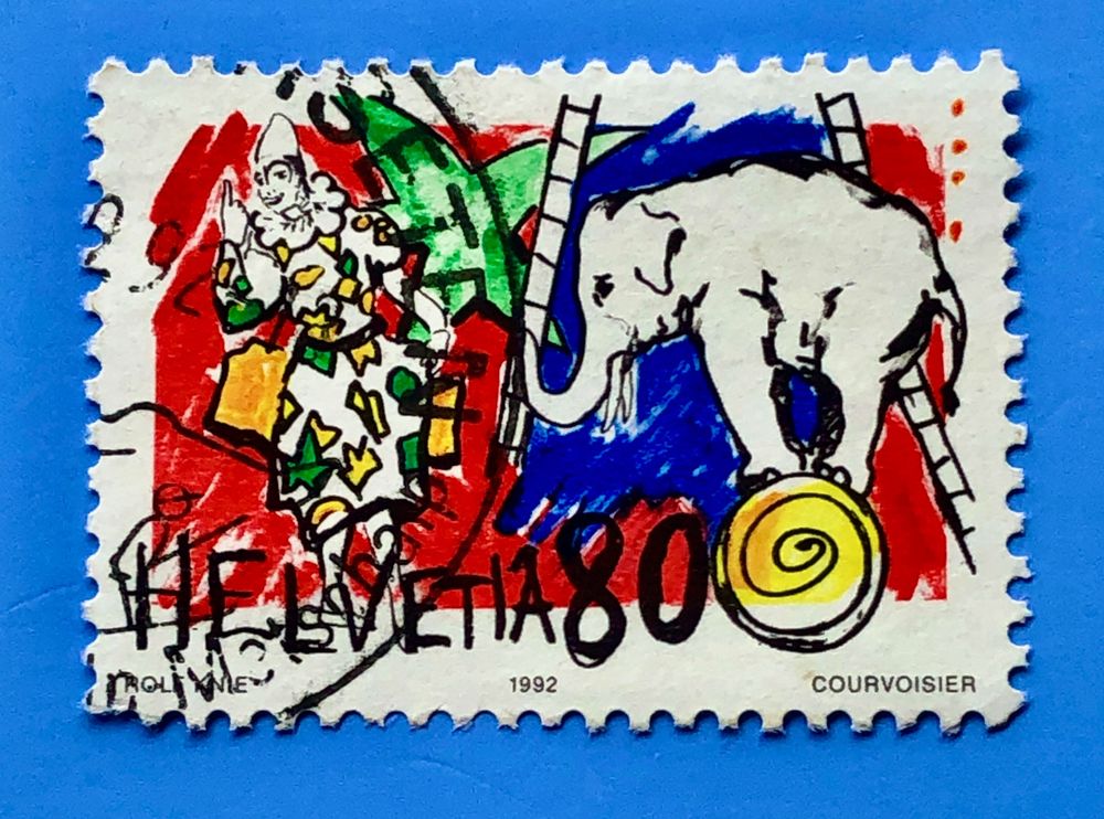 Nr.834 Weissclown mit Elefant GESTEMPELT Sonderpostmarken (Gebraucht ...